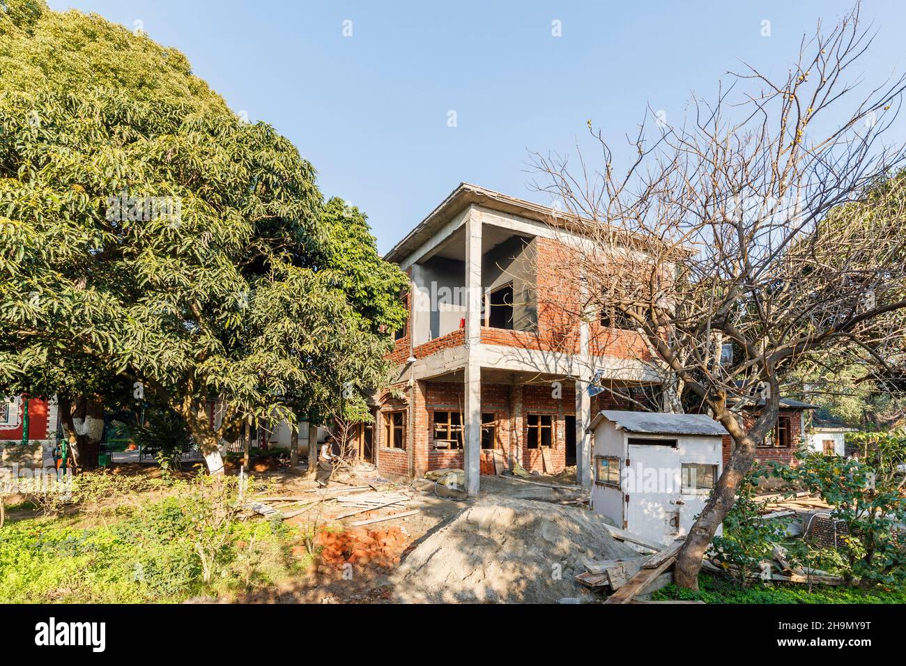 Construction site with the shell of a new building at Judge's Court ...