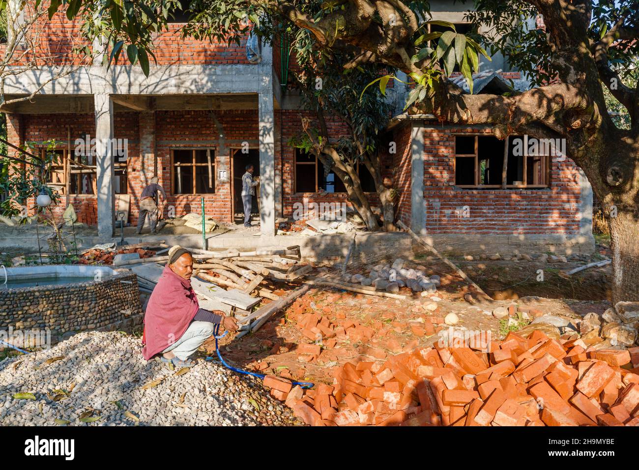 Construction site with the shell of a new building at Judge's Court ...