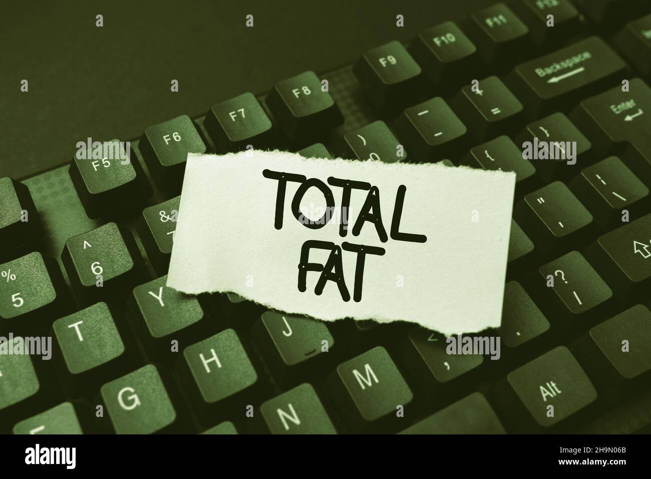 Text sign showing Total Fat. Concept meaning combined value of the ...