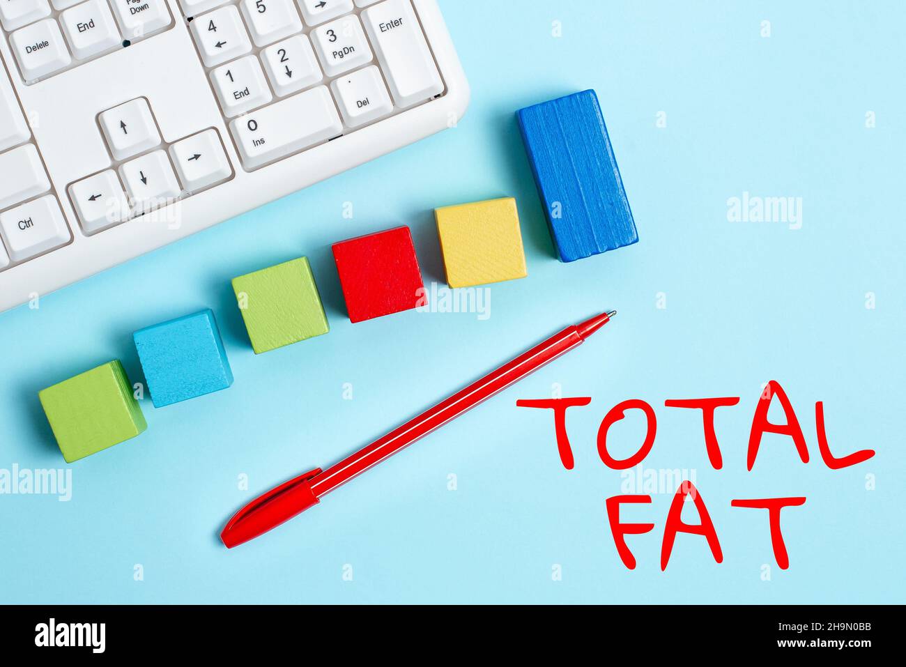 Handwriting text Total Fat. Business concept combined value of the ...