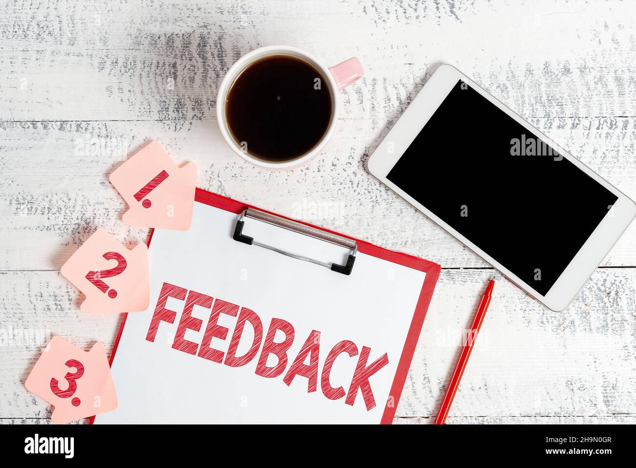 Text caption presenting Feedback. Concept meaning information about ...