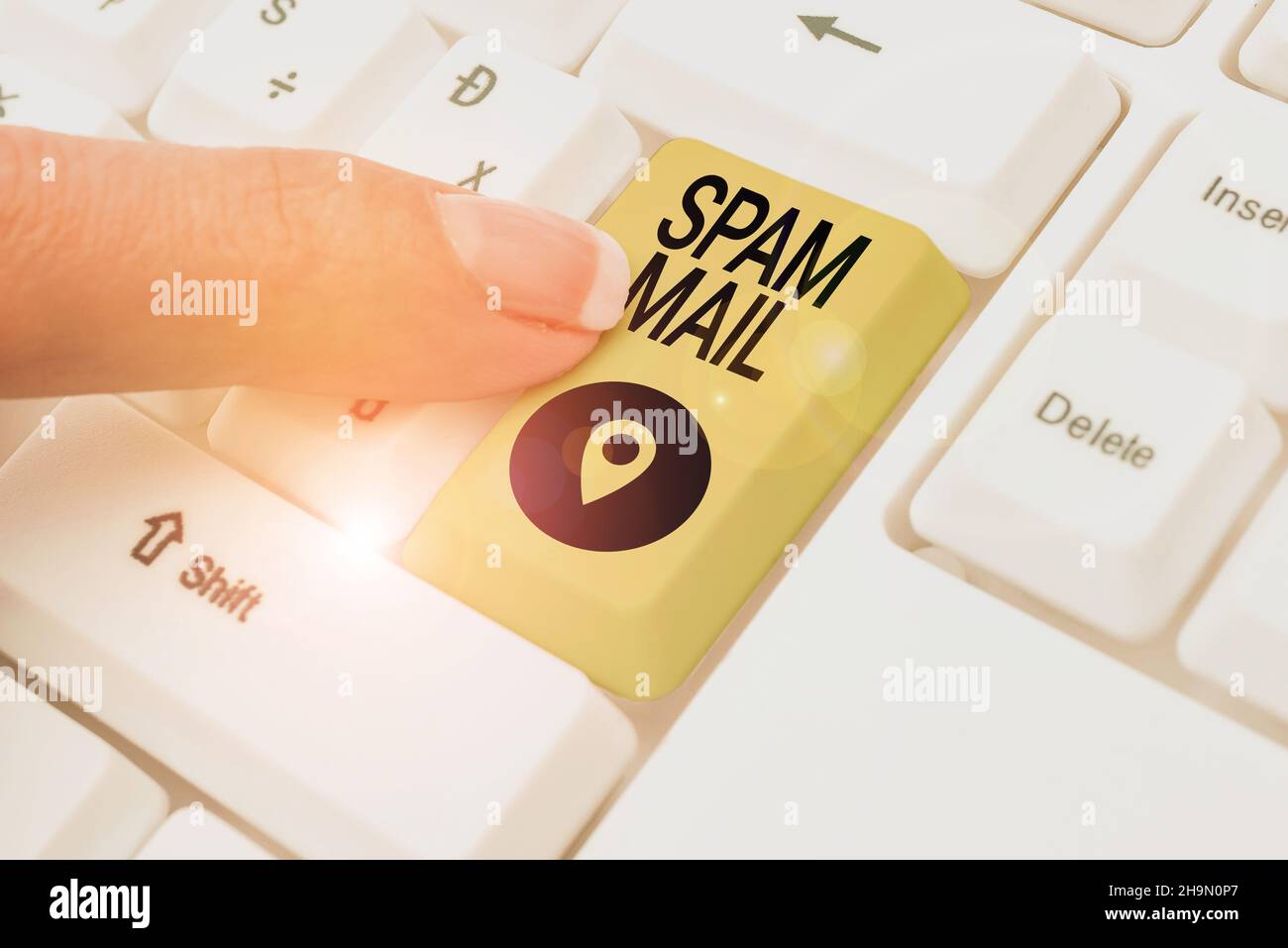 Hand writing sign Spam Mail. Word Written on Intrusive advertising ... Hand writing sign Spam Mail. Word Written on Intrusive advertising ...