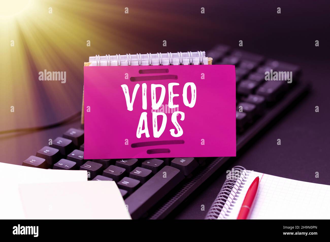 Hand writing sign Video Ads. Word Written on Engage audience in the ...