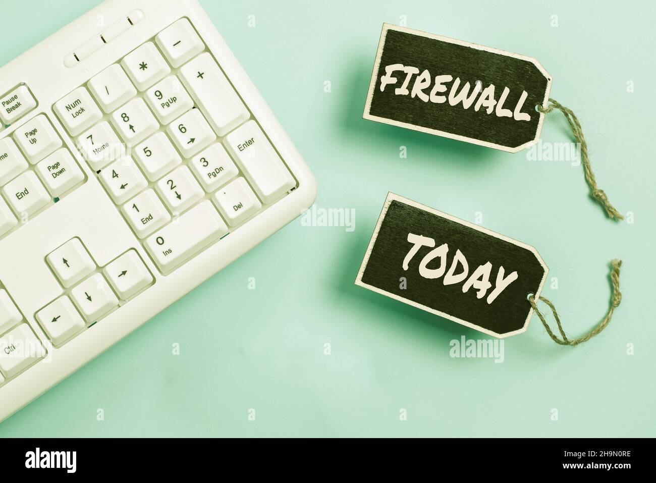 Text caption presenting Firewall. Concept meaning protect network or ...