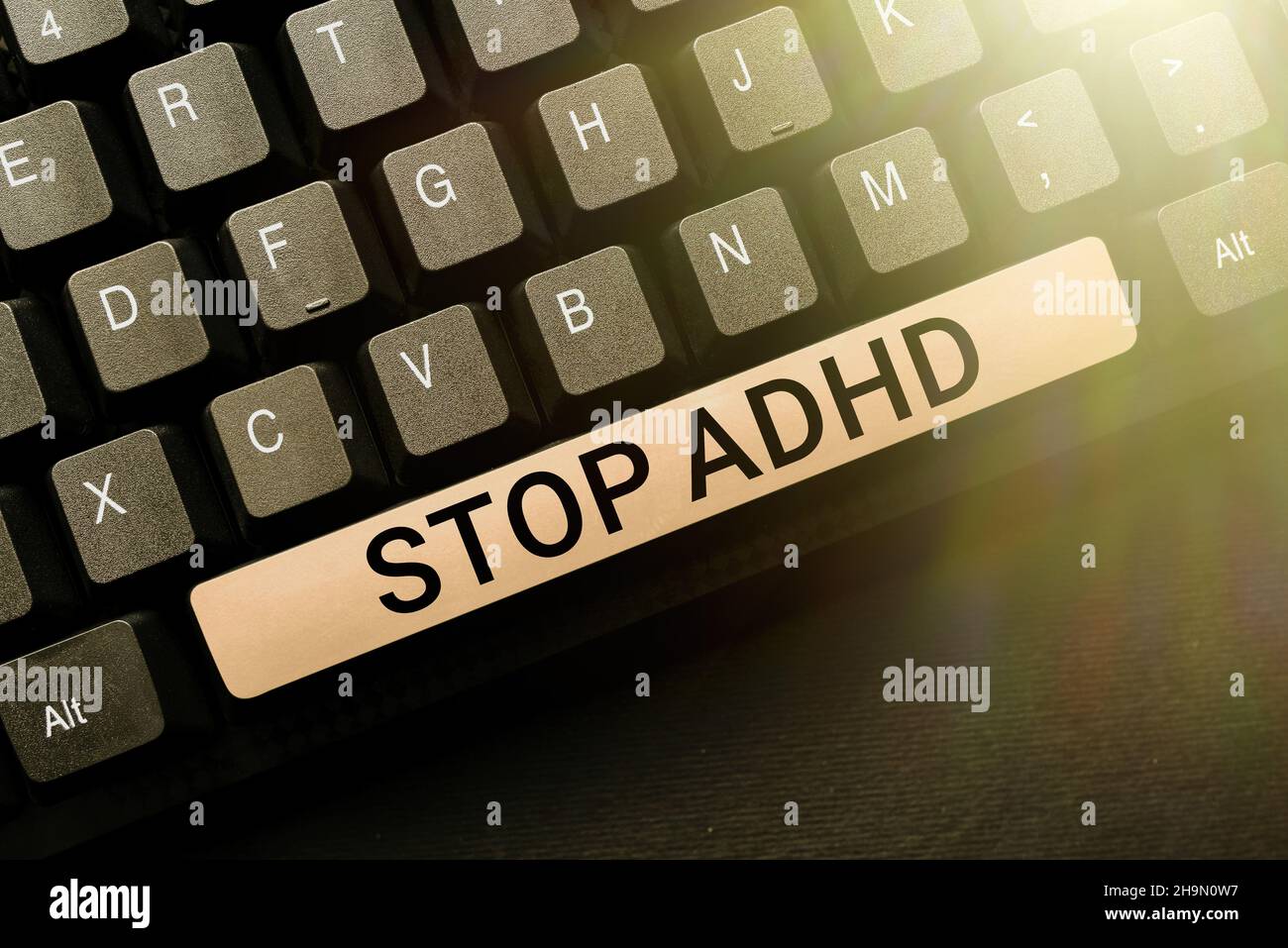 Hand writing sign Stop Adhd. Business approach Put at end the mental ...