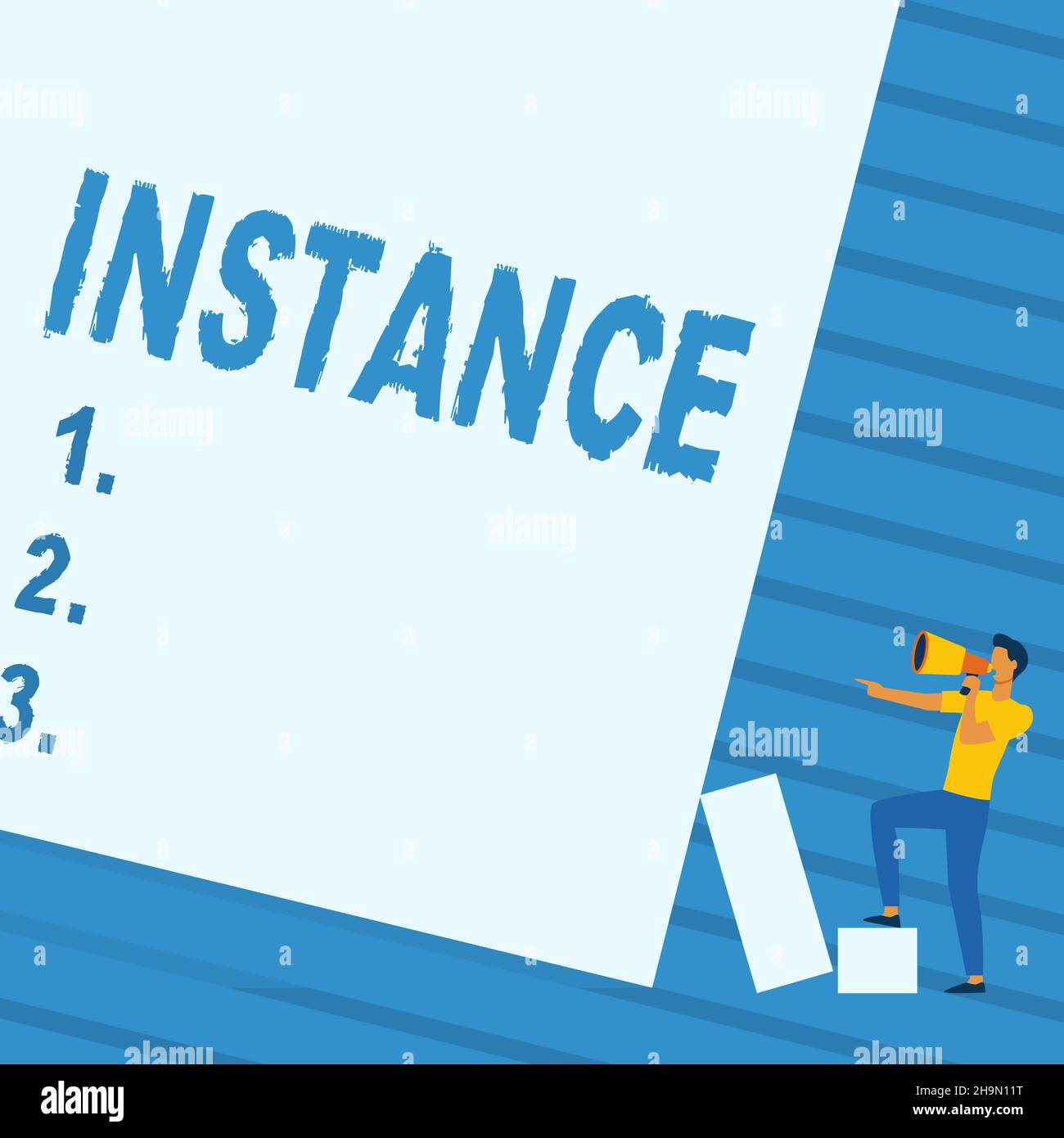 Hand writing sign Instance. Business showcase an example or single ...