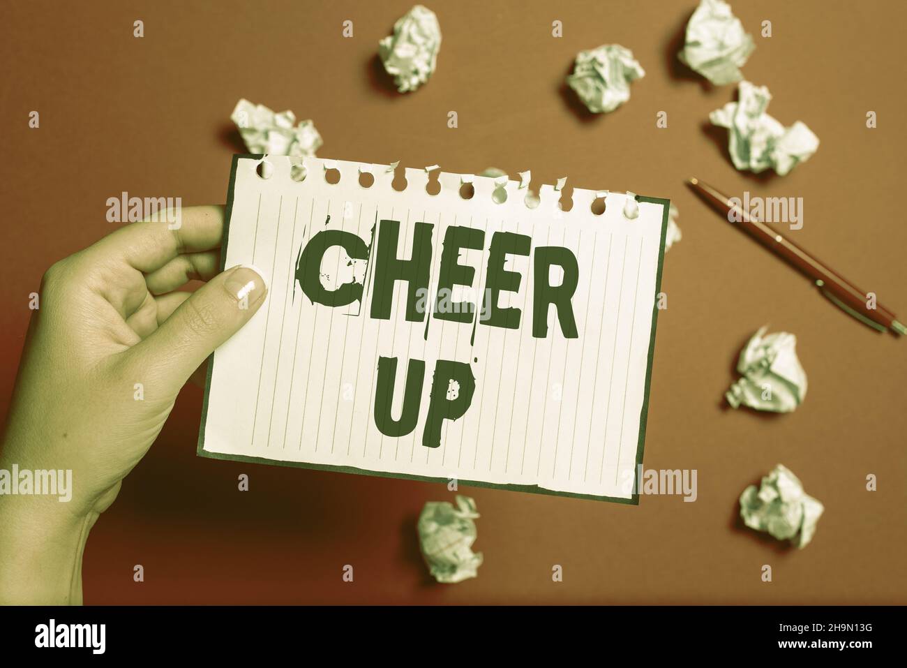 Text sign showing Cheer Up. Word for to live every moment as the last ...