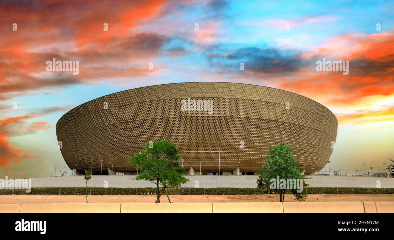 Lusail stadium (QATAR 2022 final match ) in a evening light / QATAR ...