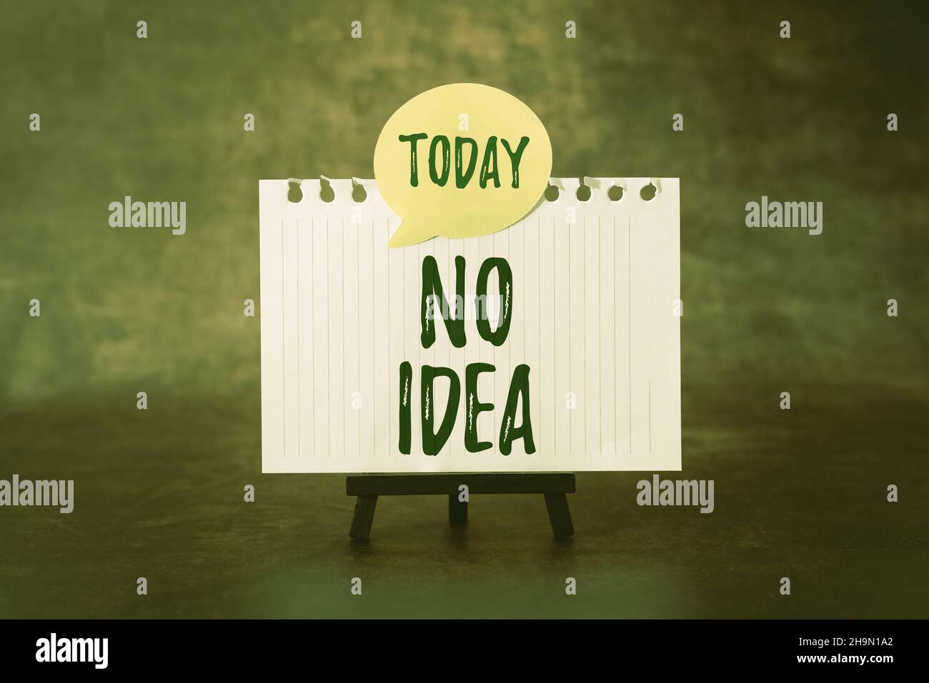 Inspiration showing sign No Idea. Conceptual photo Indicates that the ...