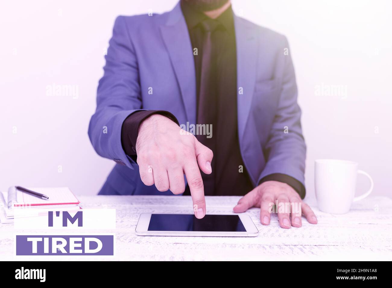 Text sign showing I M Tired. Word Written on drained of strength and ...