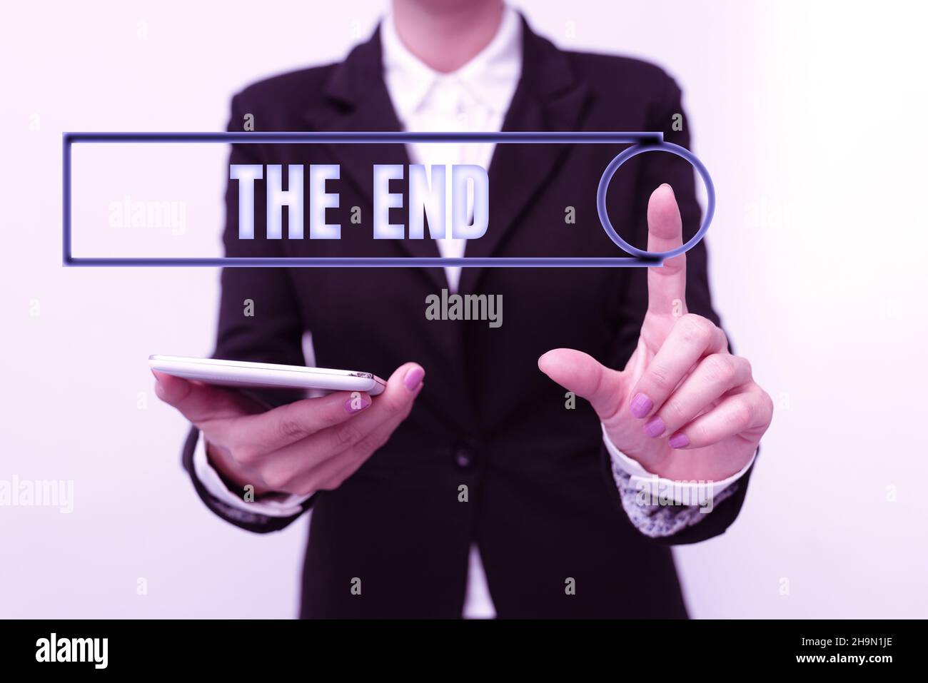 Writing displaying text The End. Concept meaning Final part of play ...
