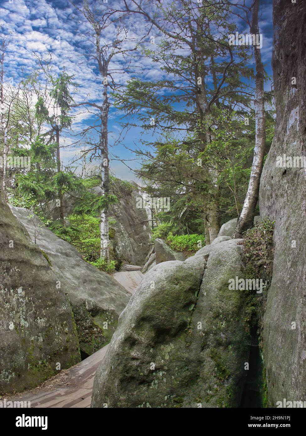 Szczeliniec, Stolowe Mountains Poland, Table Mountains, Geological rock ...