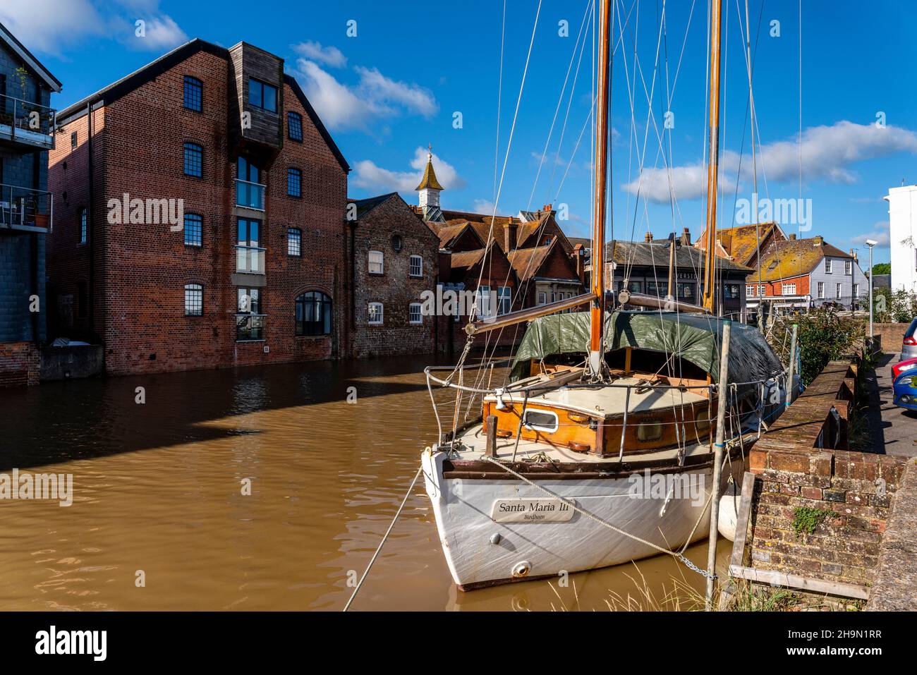 A Boat Is Moored On The River Ouse At Lewes, East Sussex, UK Stock ...