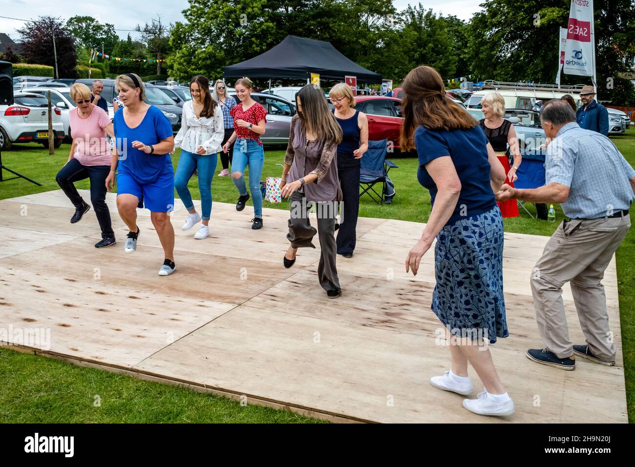 Local People Dancing At The Nutley Village Fete, Nutley, East Sussex ...
