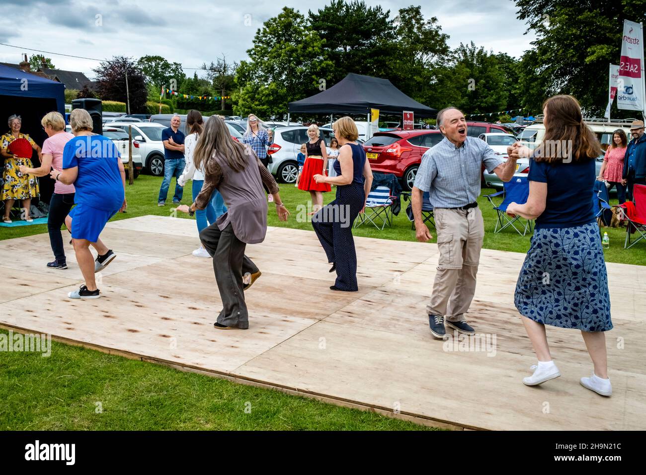 Local People Dancing At The Nutley Village Fete, Nutley, East Sussex ...