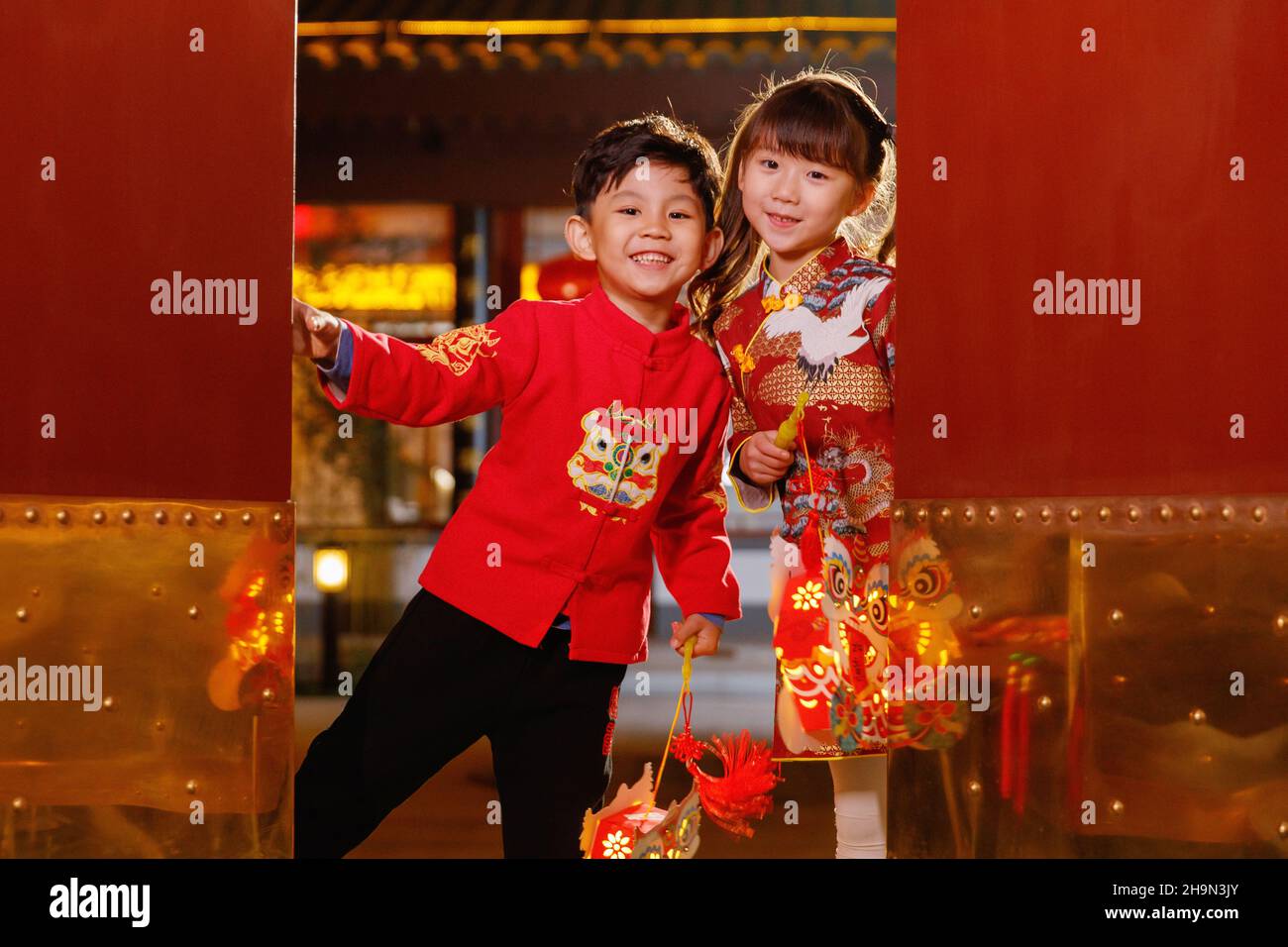 Happy boys and girls to celebrate the New Year Stock Photo - Alamy
