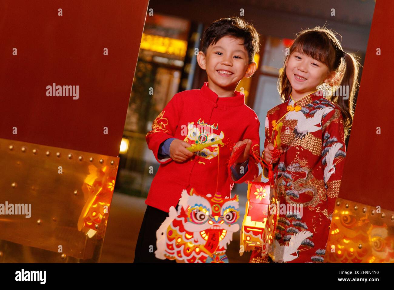 Happy boys and girls to celebrate the New Year Stock Photo - Alamy