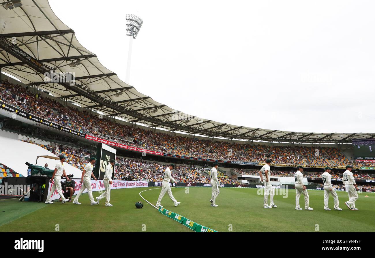 Australia take the field during day one of the first Ashes test at The ...