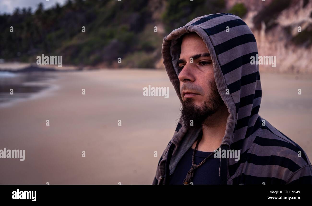Depressed person looking ocean on hi-res stock photography and images ...