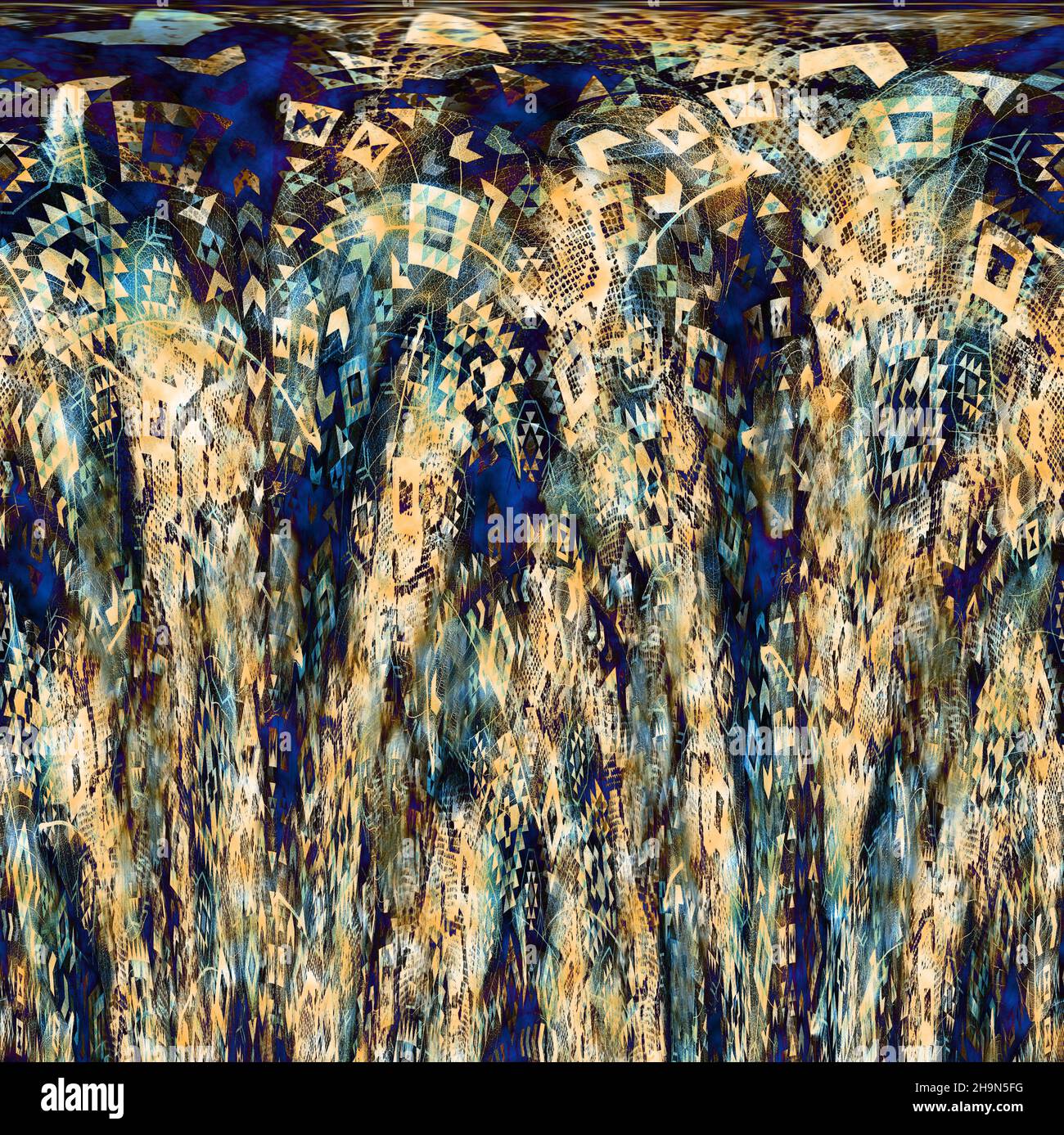 Abstract Hand Drawing Leopard Animal Skin Shapes with Psychedelic ...