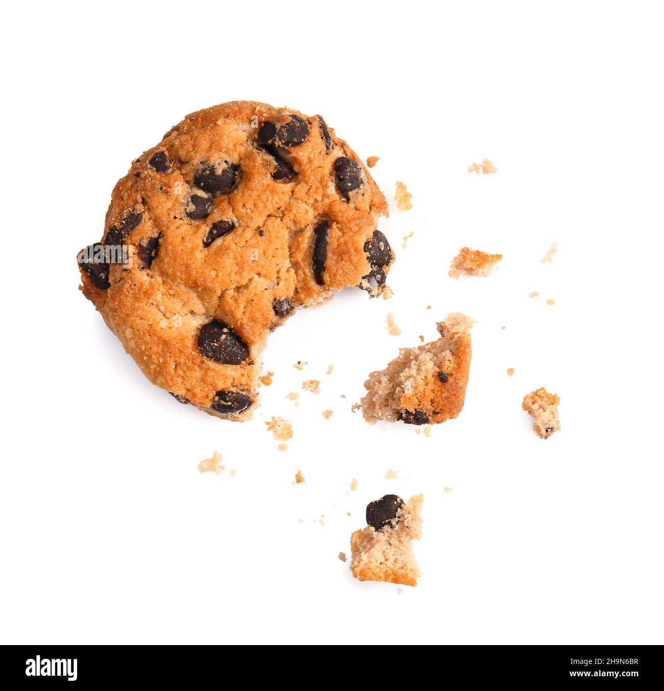 Broken cookie on white background Stock Photo - Alamy