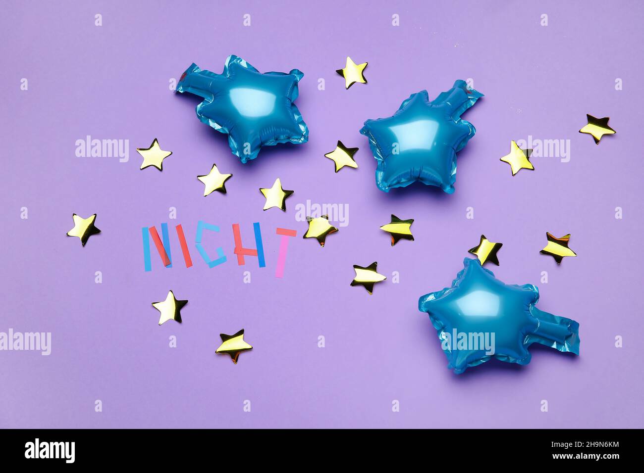 Beautiful balloons word night hi-res stock photography and images - Alamy