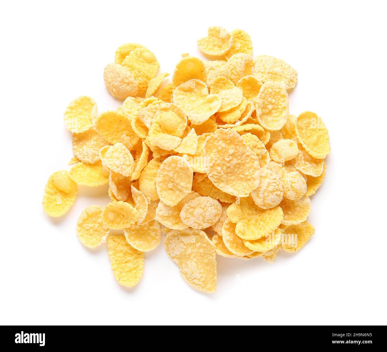 Corn flakes on white background Stock Photo - Alamy