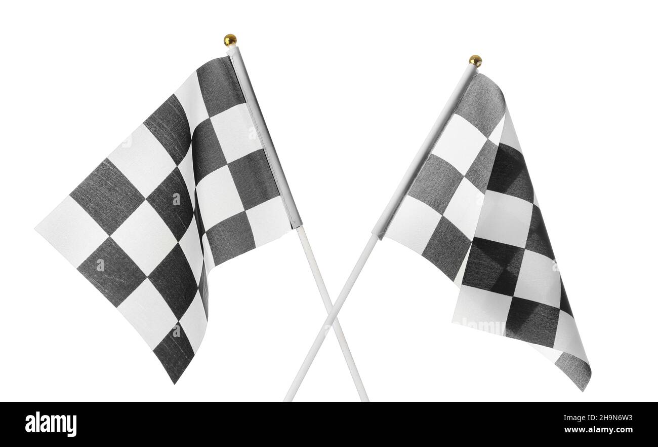 Racing flags isolated on white Stock Photo - Alamy