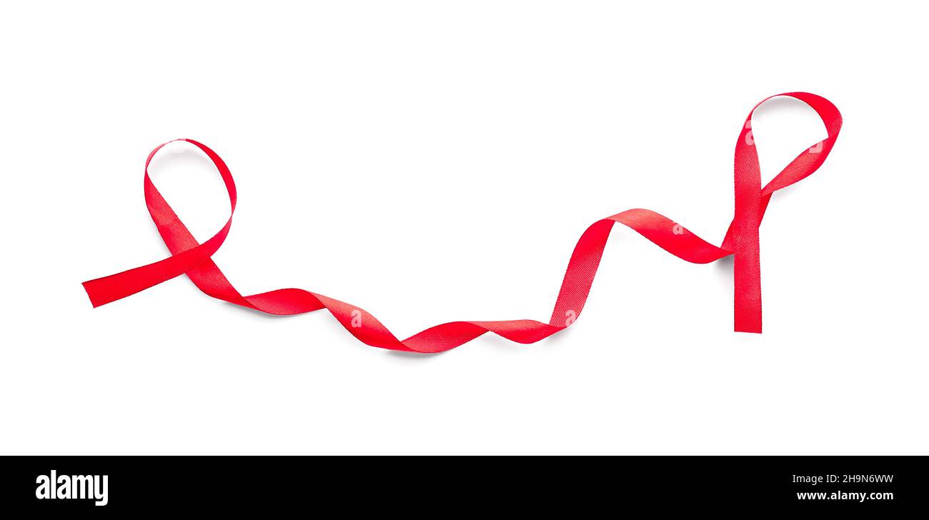 Rd ribbon on white background Stock Photo - Alamy