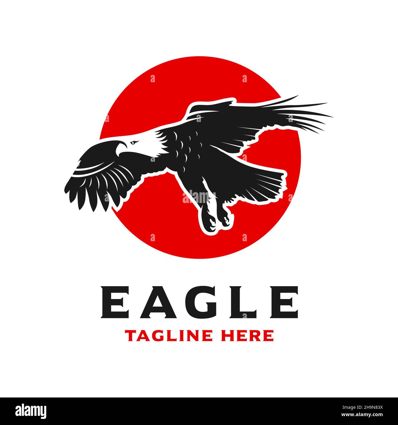 eagle and circle logo design template Stock Photo - Alamy