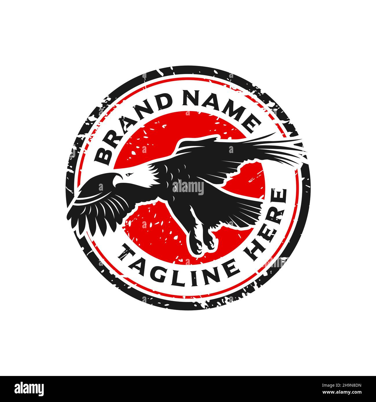 eagle stamp logo design template Stock Photo - Alamy