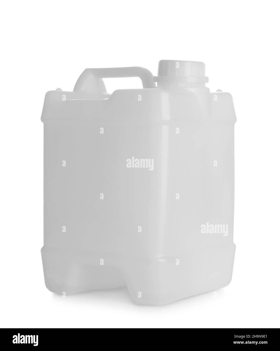 Plastic jerrycan on white background Stock Photo - Alamy