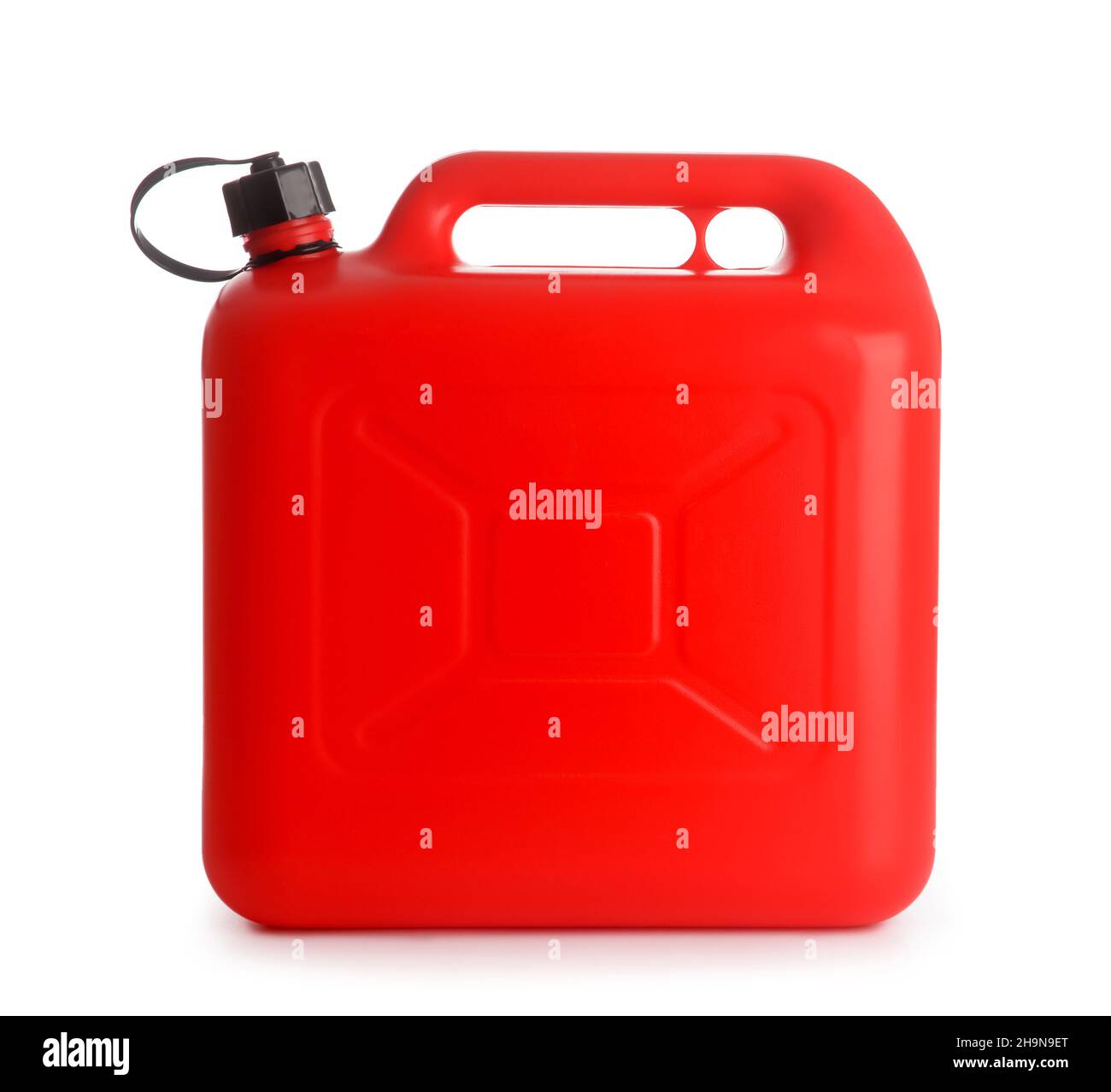 Plastic jerrycan on white background Stock Photo - Alamy