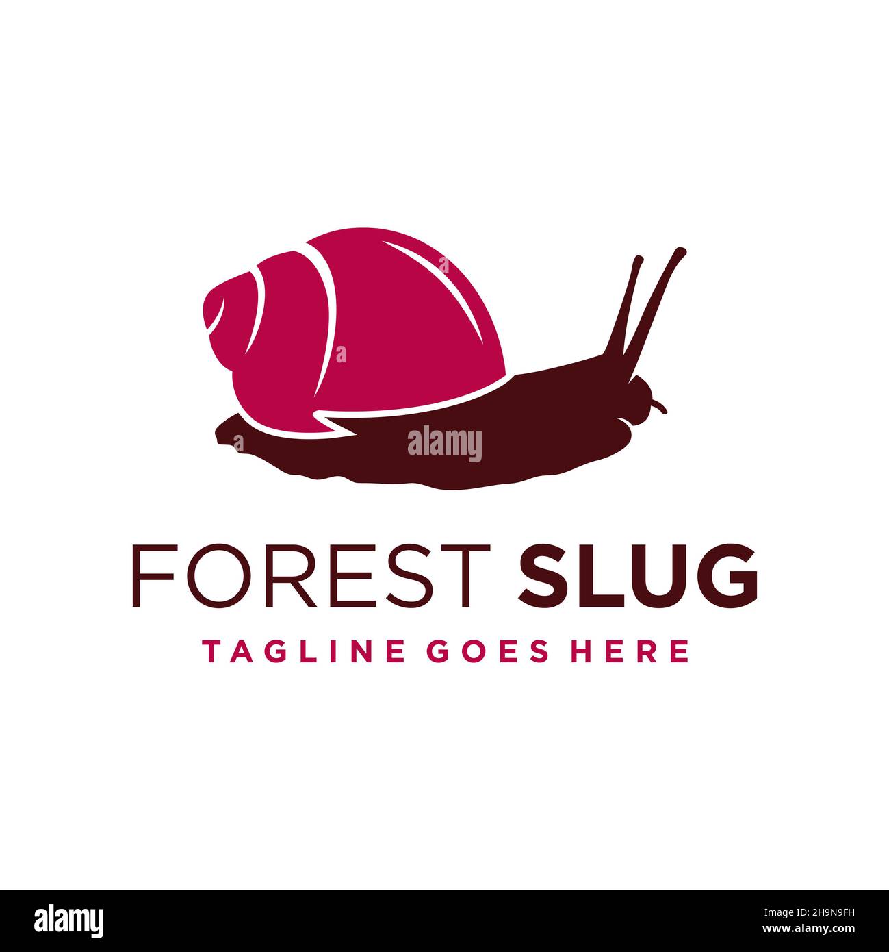forest snail animal logo template Stock Photo - Alamy
