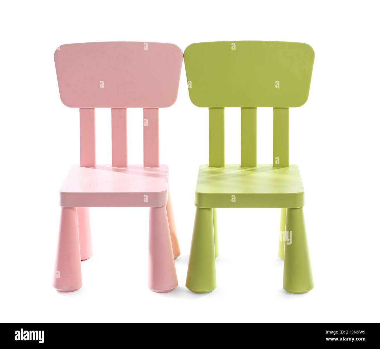 Chairs for baby on white background Stock Photo - Alamy