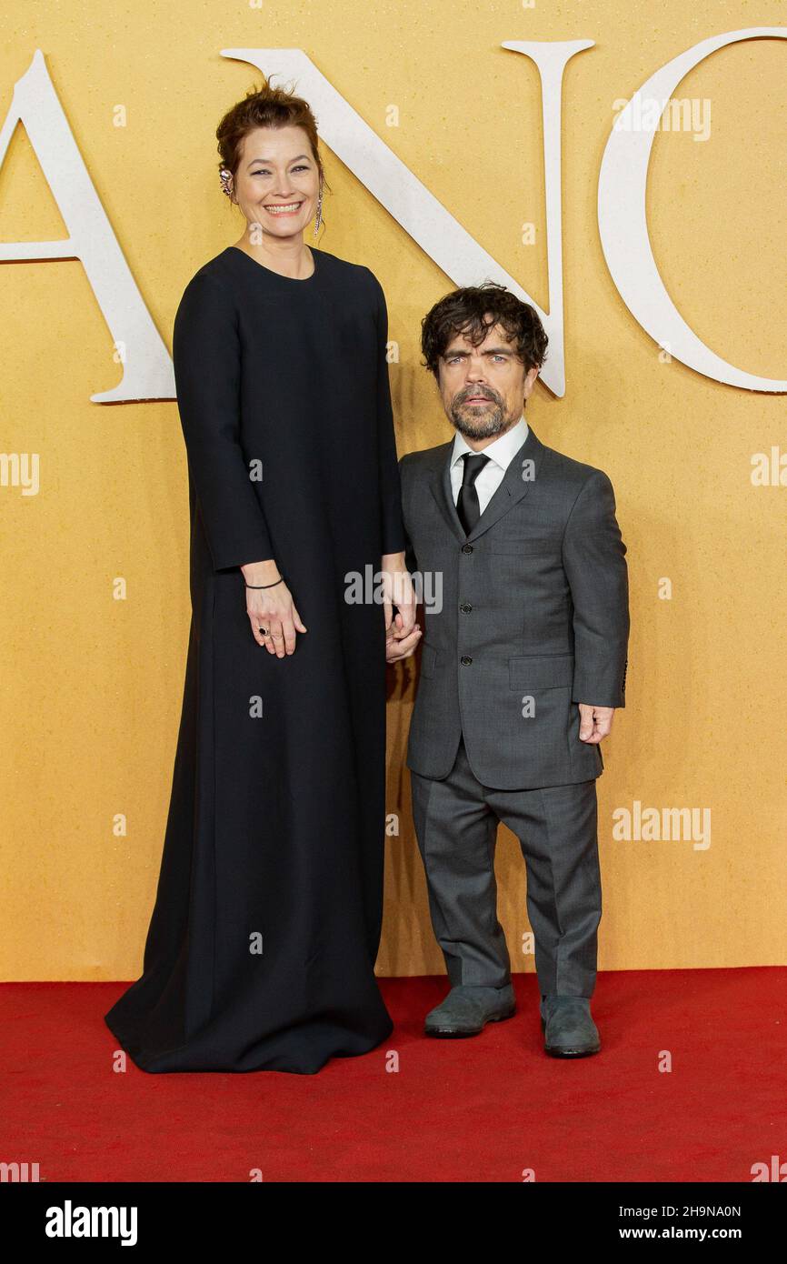 London, UK. 07th Dec, 2021. Erica Schmidt (L), and Peter Dinklage (R ...