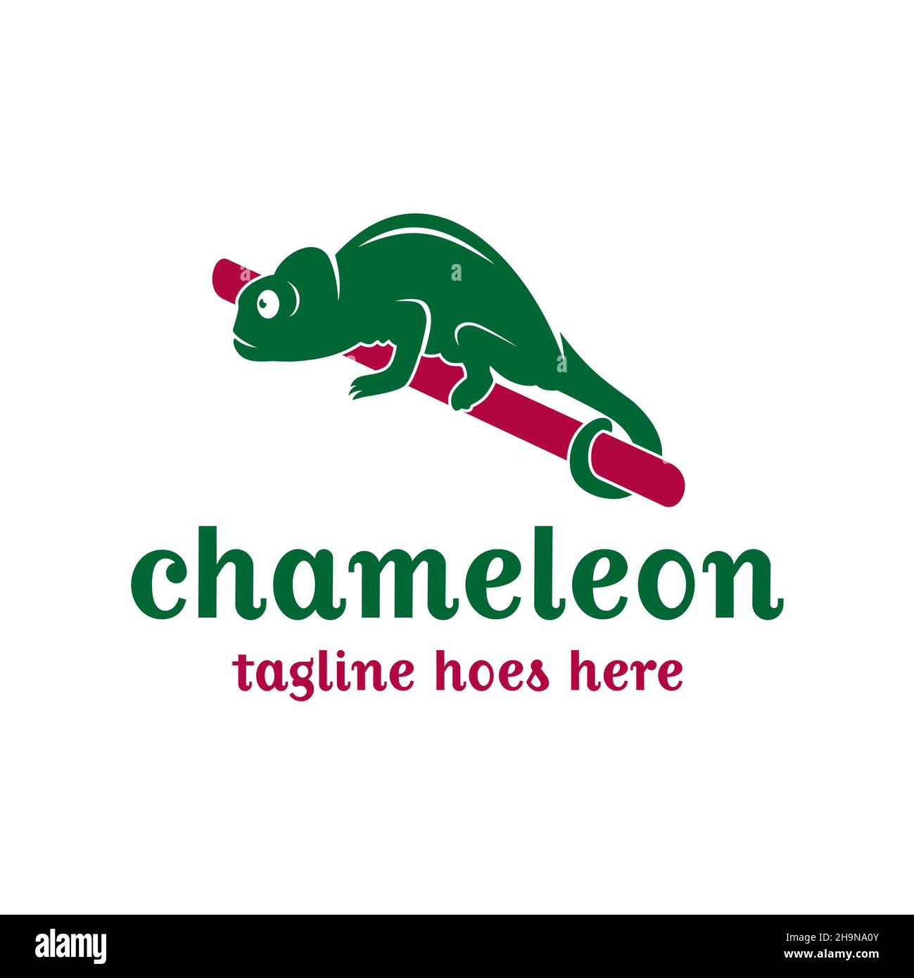 Chameleon Animal Vector Logo Design Stock Photo - Alamy