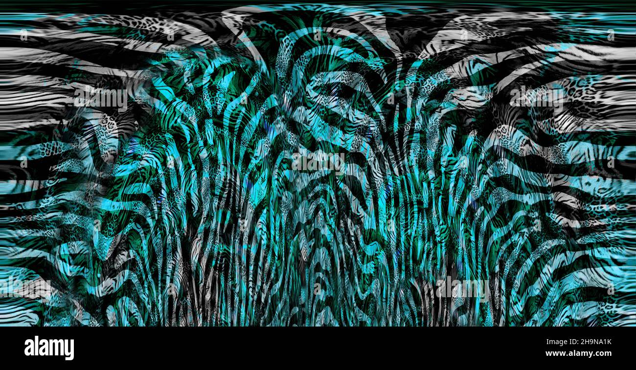 Abstract Hand Drawing Leopard Animal Skin Shapes with Psychedelic ...