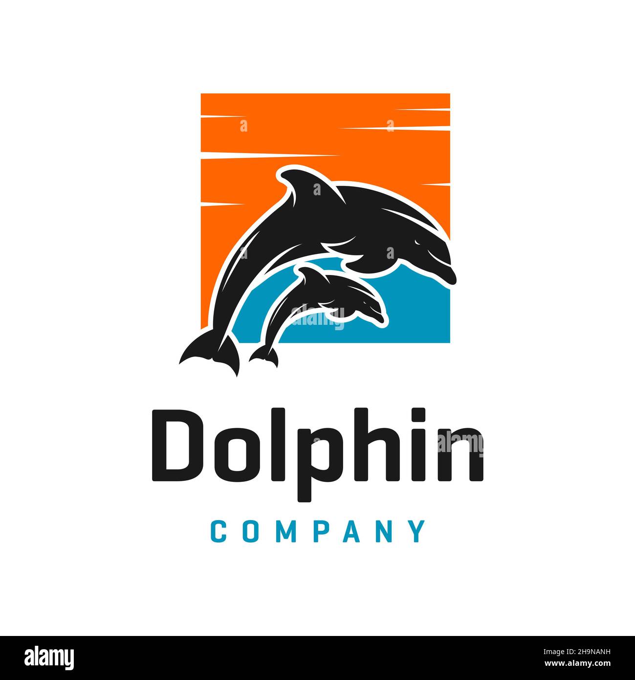 Dolphin logo hi-res stock photography and images - Alamy