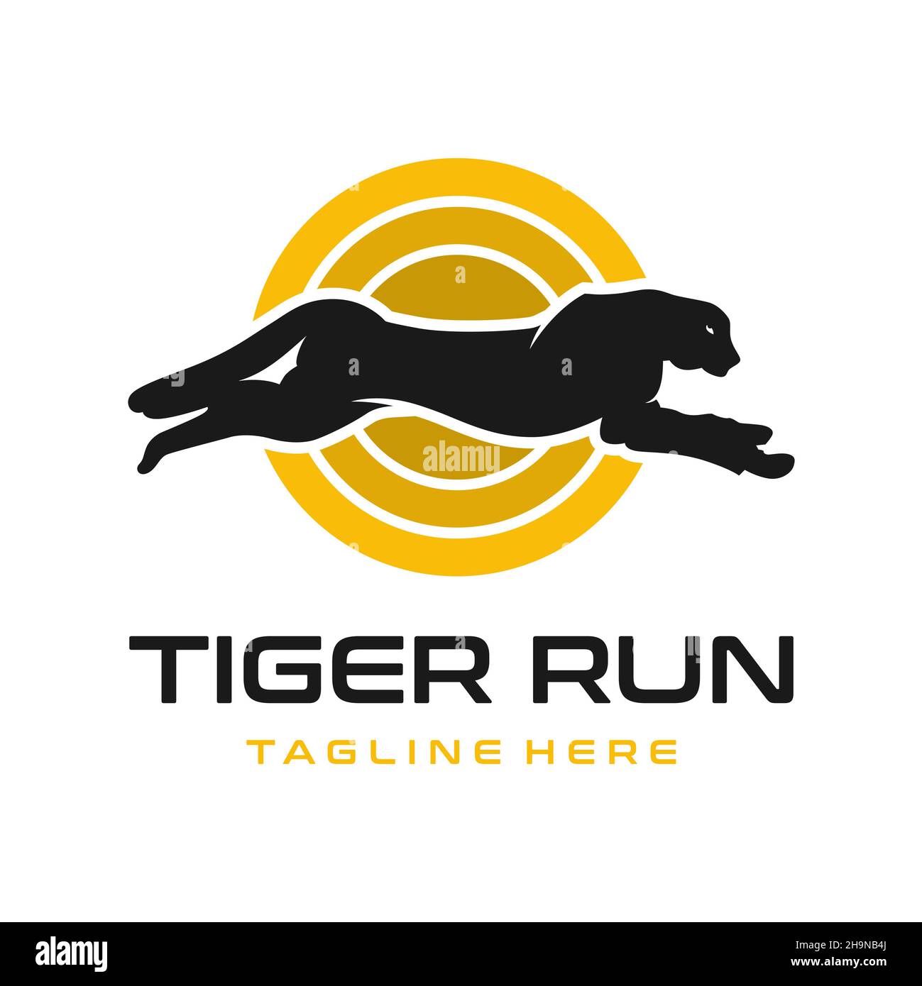 run tiger animal logo design Stock Photo - Alamy