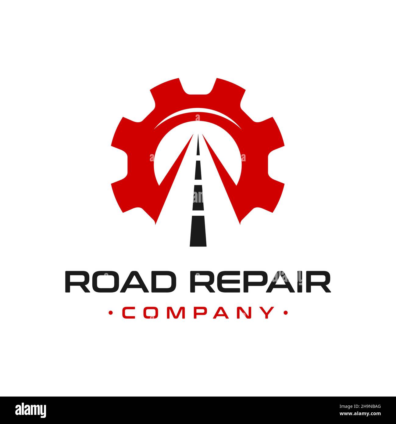 broken road repair logo design Stock Photo - Alamy