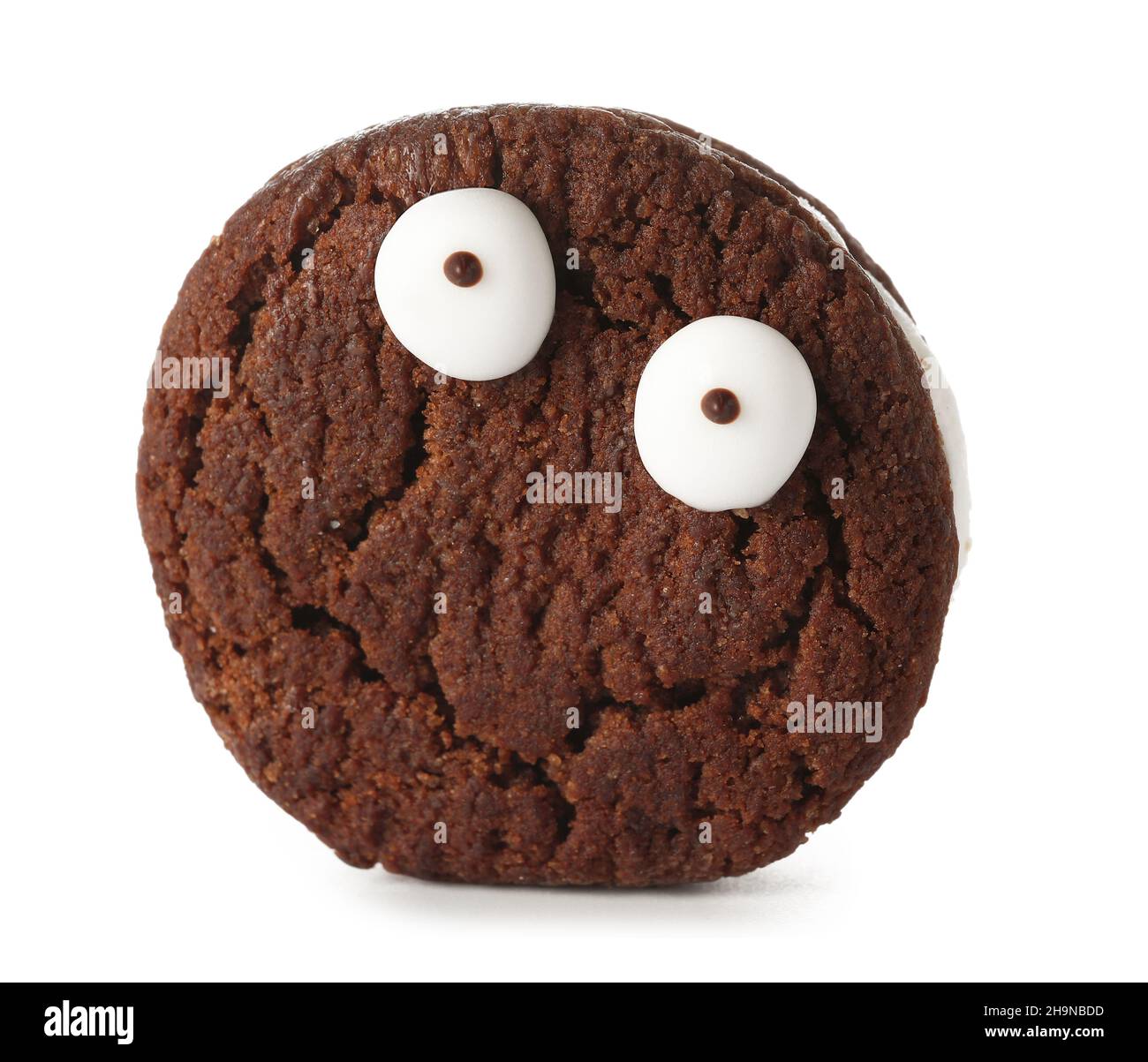 Funny cookie on white background Stock Photo - Alamy
