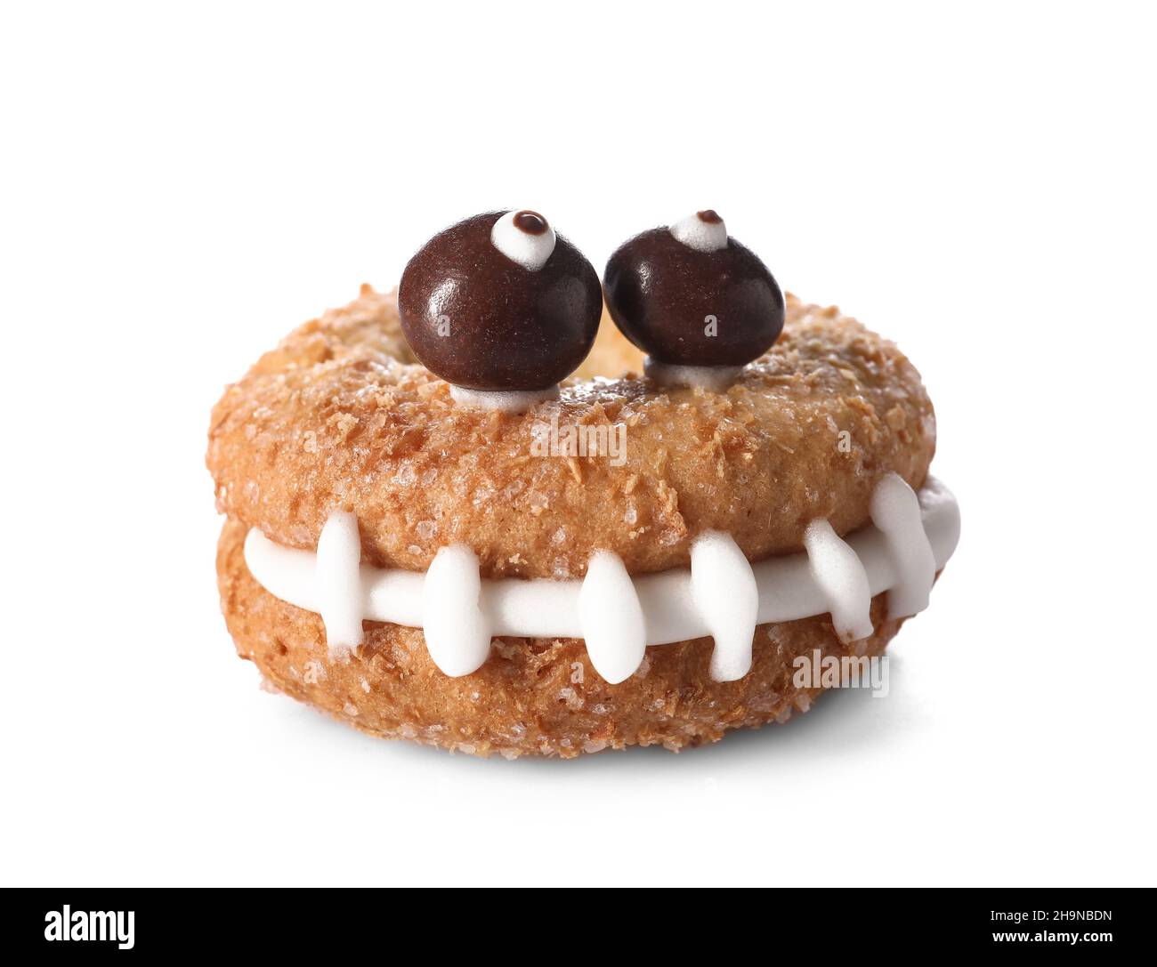 Funny cookie on white background Stock Photo - Alamy