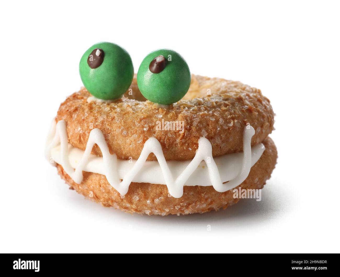 Funny cookie on white background Stock Photo - Alamy