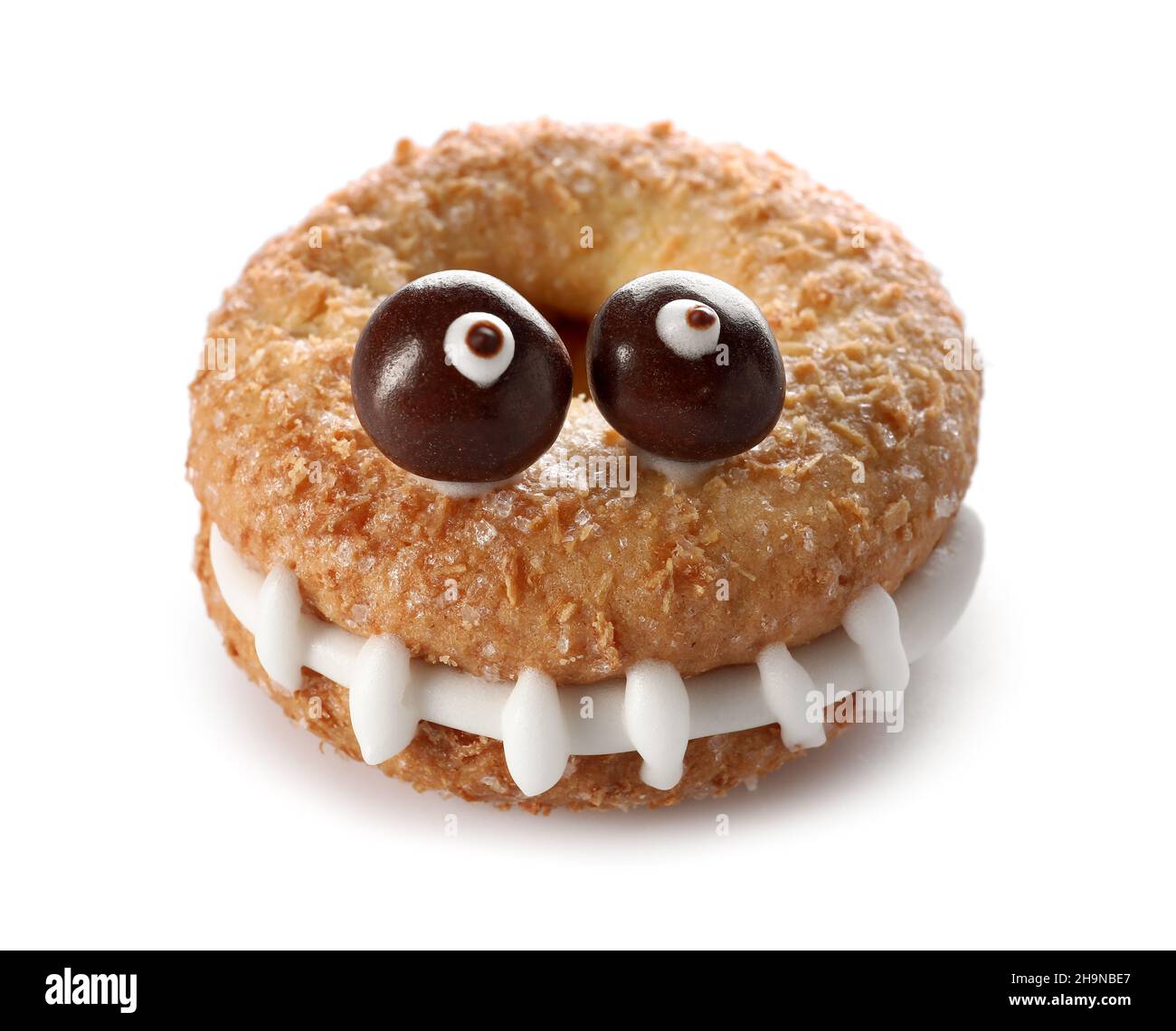 Funny cookie on white background Stock Photo - Alamy