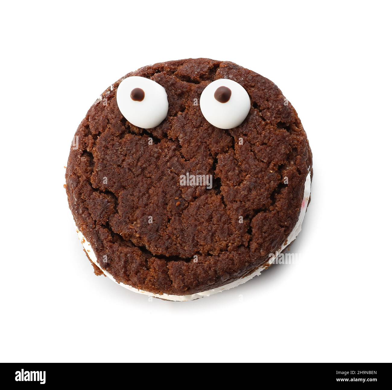 Funny cookie on white background Stock Photo - Alamy