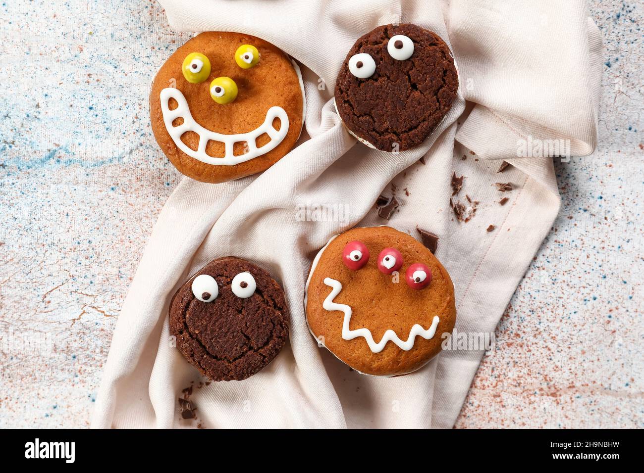 Funny cookies on grunge background Stock Photo - Alamy