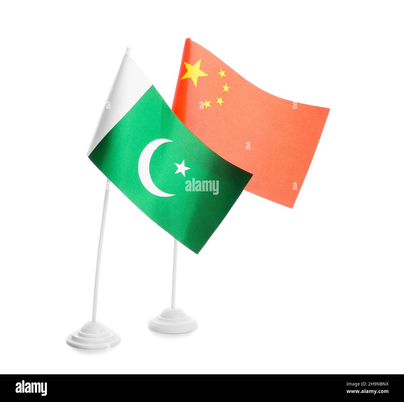 Flags of China and Pakistan on white background Stock Photo - Alamy
