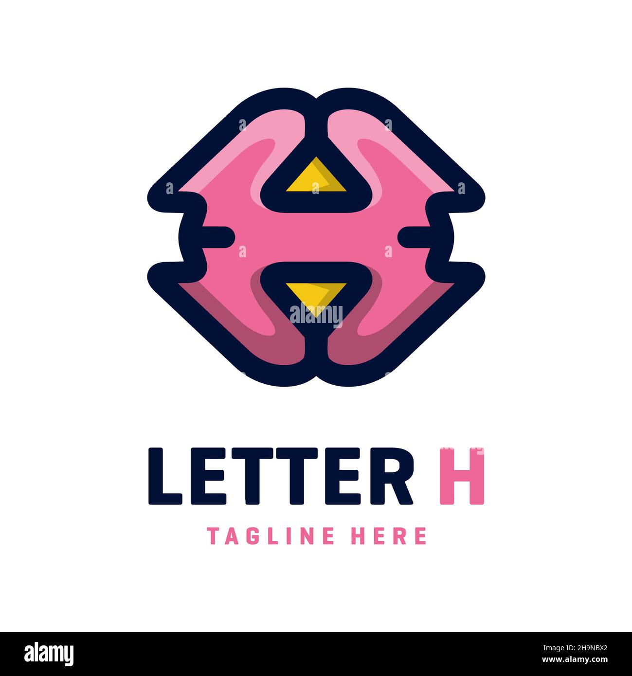 letter H logo design template Stock Photo - Alamy