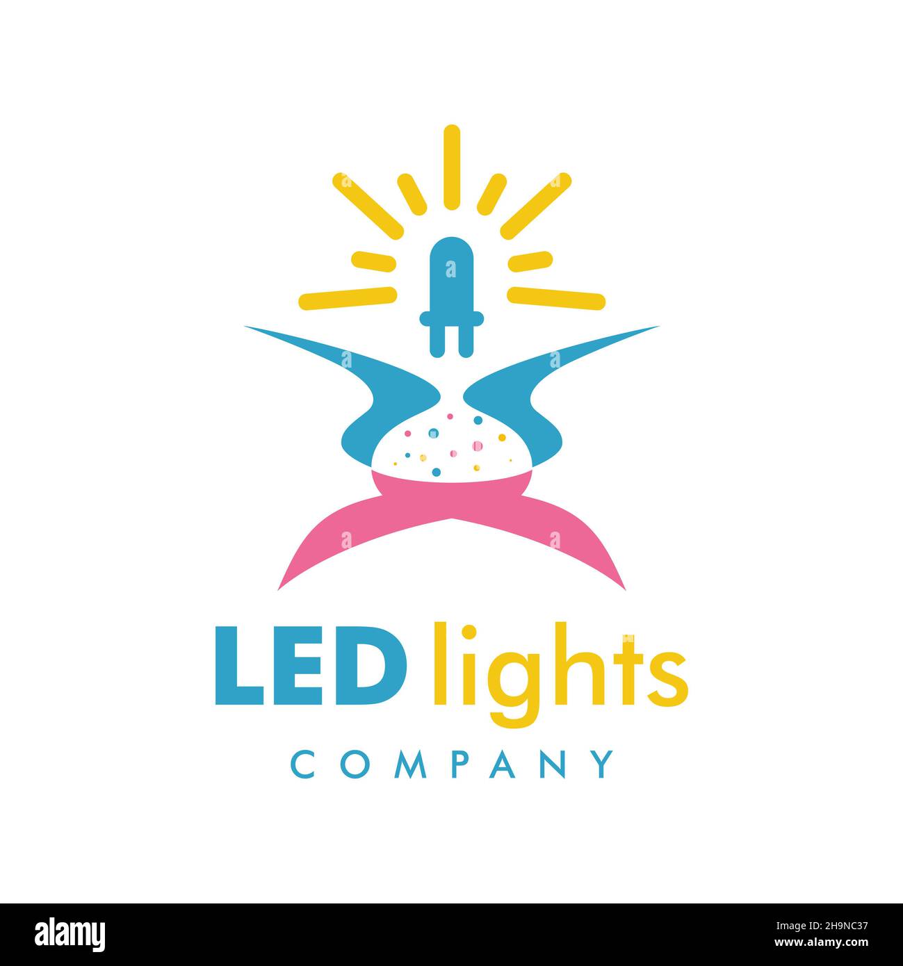 LED light logo design template Stock Photo - Alamy
